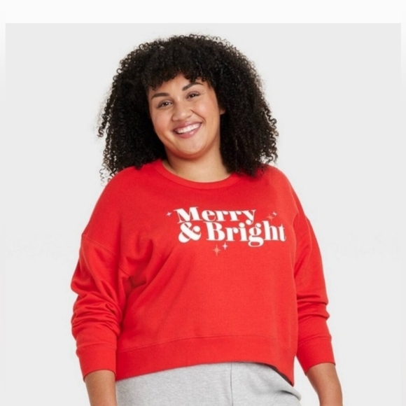 Wondershop | Tops | Merry Bright Printed Red Sweatshirt Various Plus Sizes X3x | Poshmark
